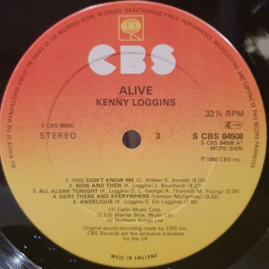 Kenny Loggins - Alive - 1980 I Plak Sesi